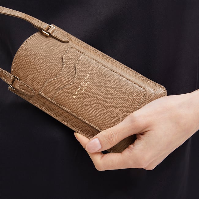 London Phone Case in Camel Lizard | Aspinal of London