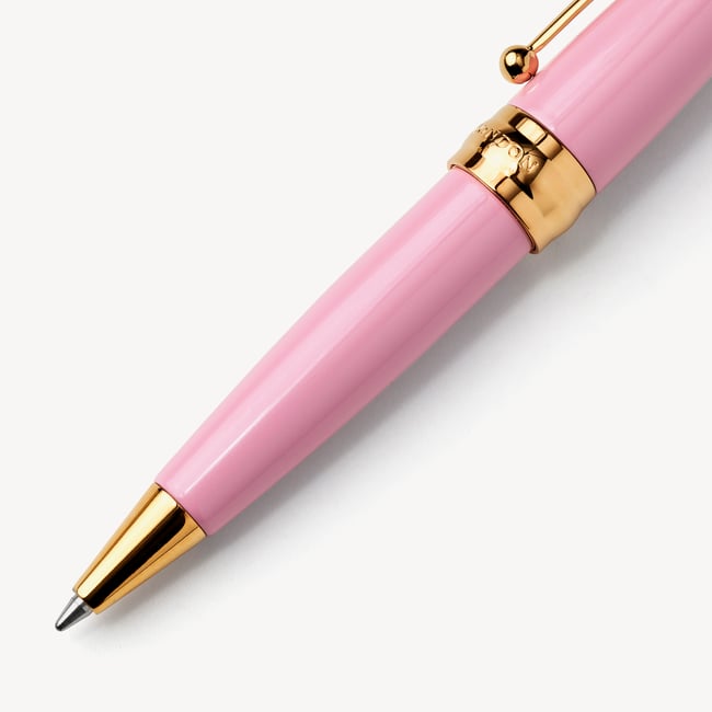 Lavender Enamel & 18ct Gold Plated Baby Ballpoint Pen | Aspinal