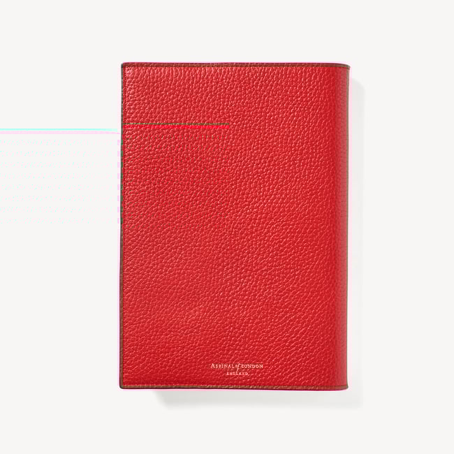 A5 Refillable Luxury Journal in Cardinal Red Pebble | Aspinal
