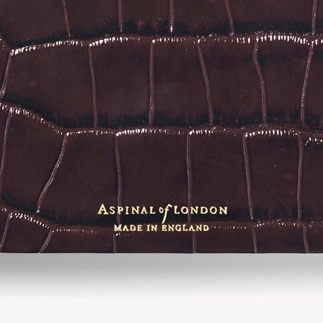 2026 A5 Day to Page Leather Diary in Amazon Brown Croc | Aspinal