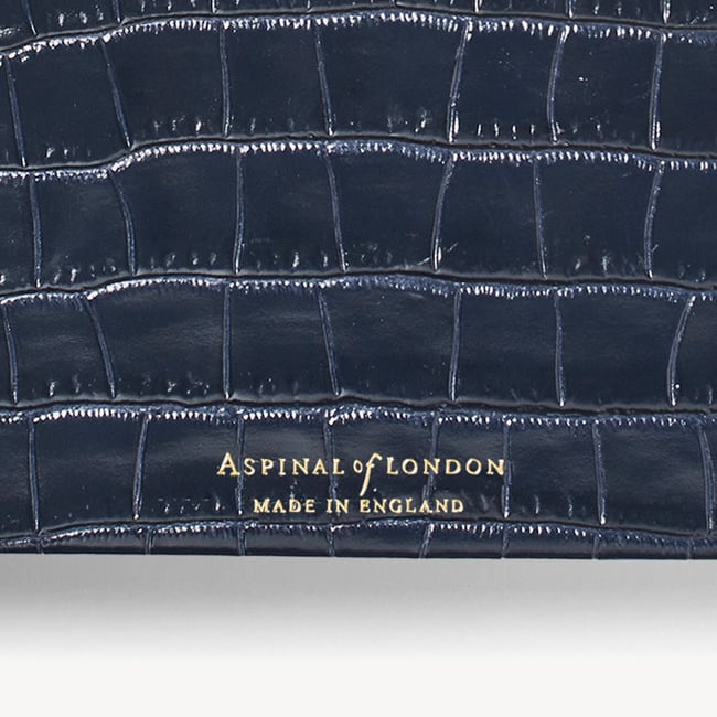 2026 A5 Day to Page Leather Diary in Navy Croc | Aspinal