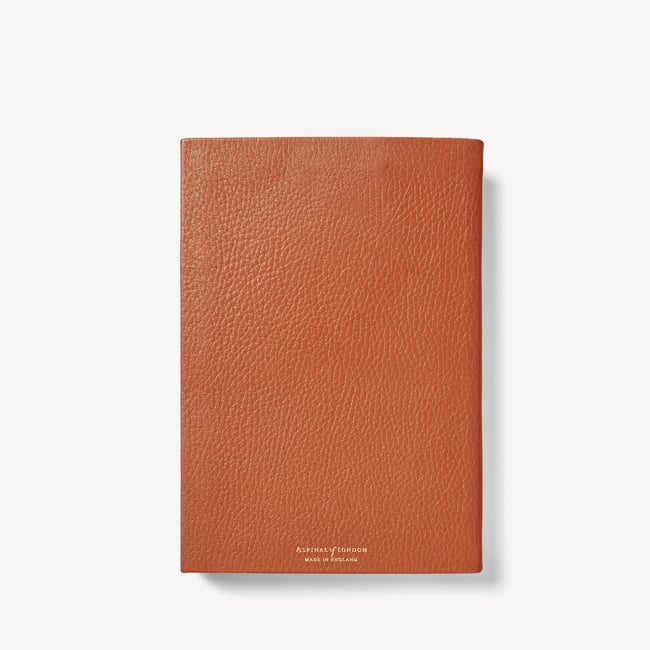 2026 A5 Day to Page Leather Diary in Marmalade Pebble | Aspinal