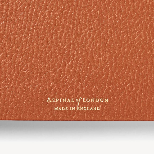 2026 A5 Day to Page Leather Diary in Marmalade Pebble | Aspinal