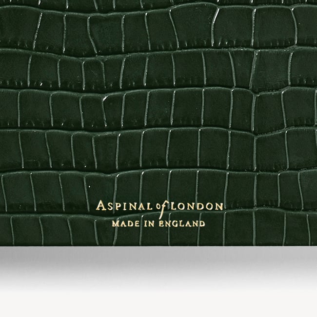 2026 A5 Day to Page Leather Diary in Evergreen Croc | Aspinal