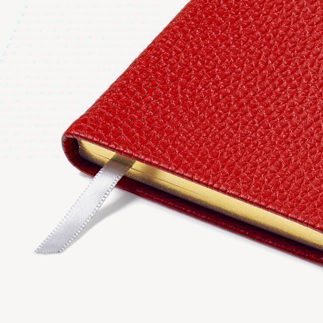2026 Slim Pocket Leather Diary in Cardinal Red Pebble | Aspinal