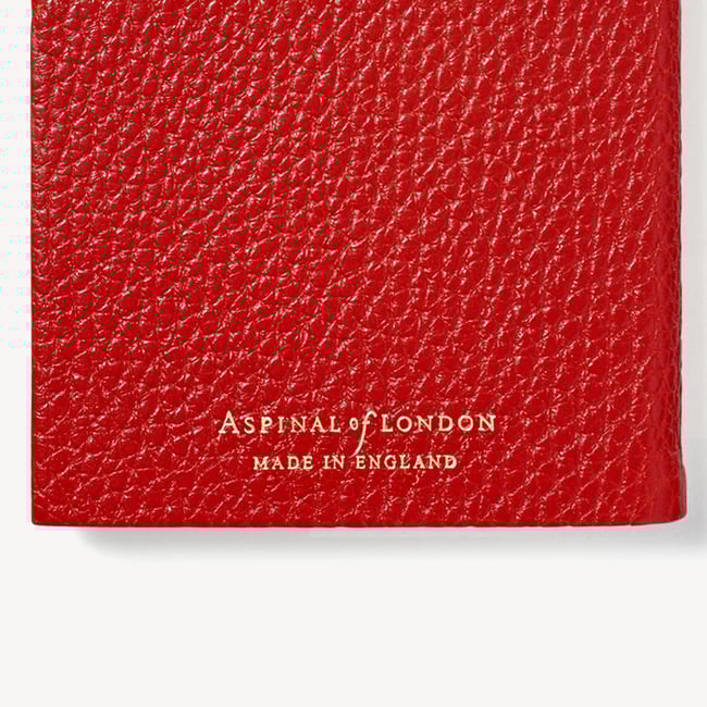 2026 Slim Pocket Leather Diary in Cardinal Red Pebble | Aspinal