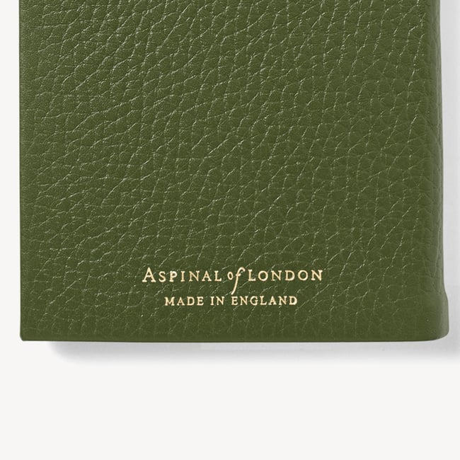 2026 Slim Pocket Leather Diary in Racing Green Pebble | Aspinal