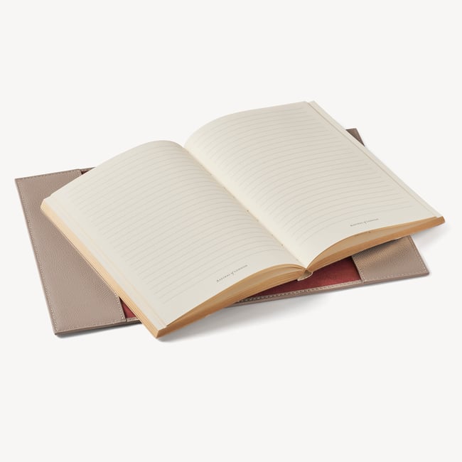 A5 Refillable Luxury Journal in Moleskin Soft Saffiano | Aspinal