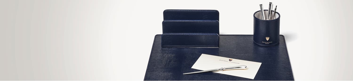 Luxury Leather Desk Accessories - Desk Pads & Pen Pots | Aspinal