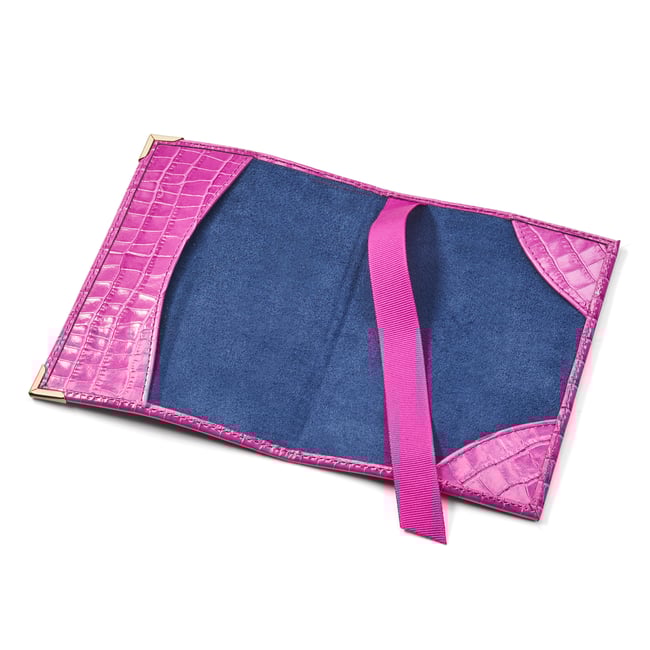 Passport Cover in Hibiscus Croc | Aspinal of London