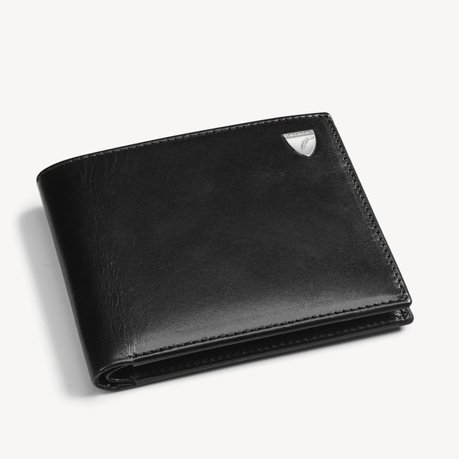 Billfold Coin Wallet in Smooth Black | Aspinal of London