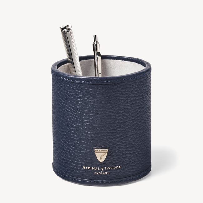 Round Pen Pot in Navy Pebble | Aspinal of London