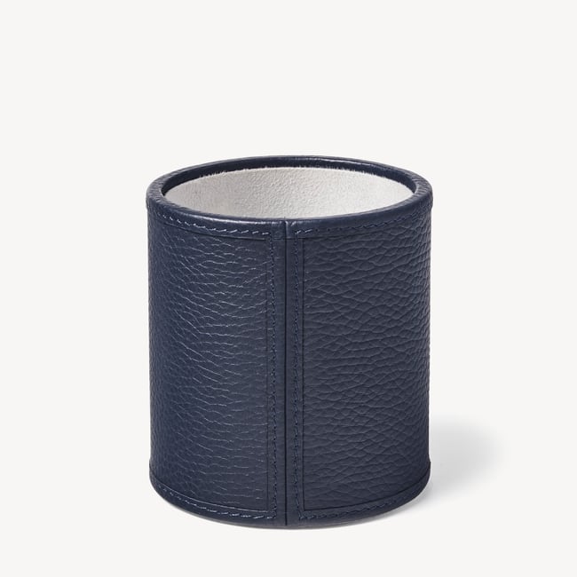 Round Pen Pot in Navy Pebble | Aspinal of London