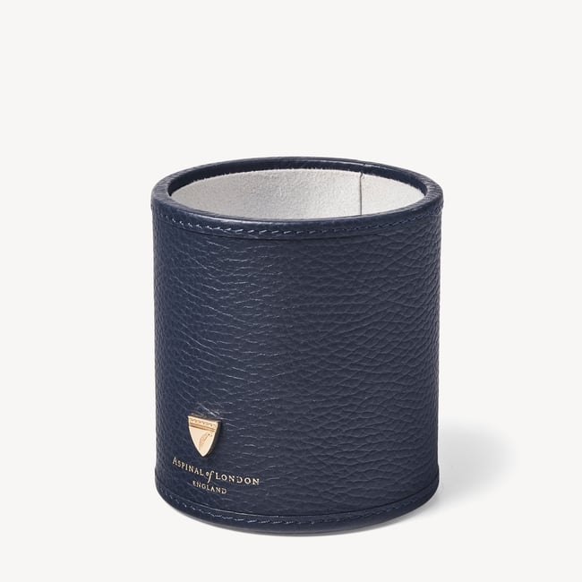 Round Pen Pot in Navy Pebble | Aspinal of London