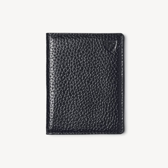 ID & Travel Card Case in Black Pebble | Aspinal of London