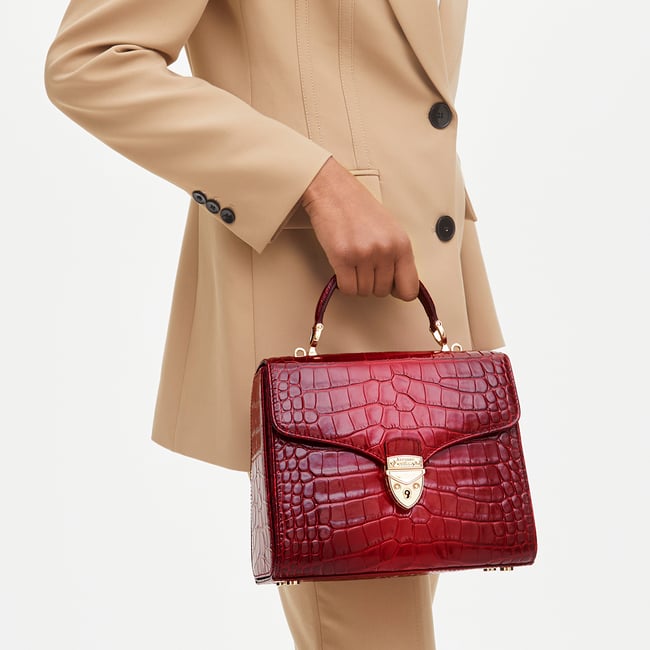 Top Handle Bag: Cherry Ombre Croc Mayfair® Bag | Aspinal