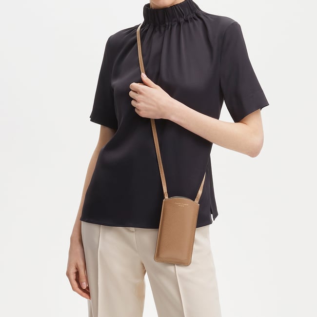 London Phone Case in Camel Lizard | Aspinal of London