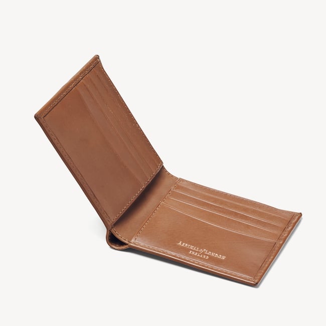 8 Card Billfold Wallet in Tan Woven Leather | Aspinal
