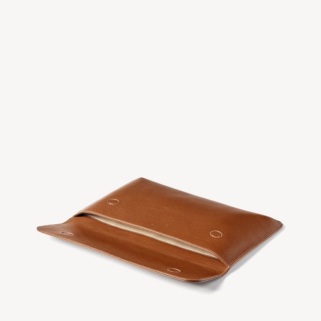 Leather Laptop Case in Tan Pebble | Aspinal of London