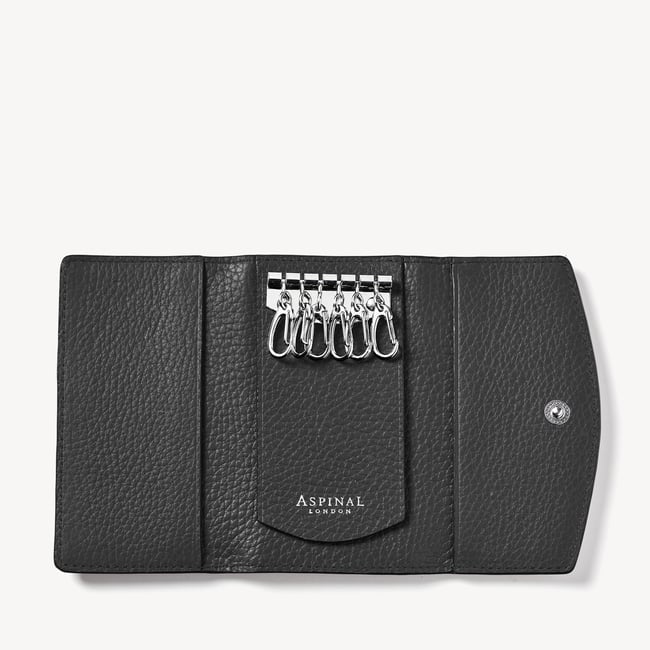Key Holder in Black Pebble | Aspinal of London