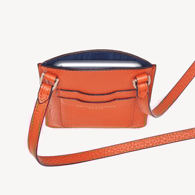 London Phone Case in Burnt Orange Pebble | Aspinal of London