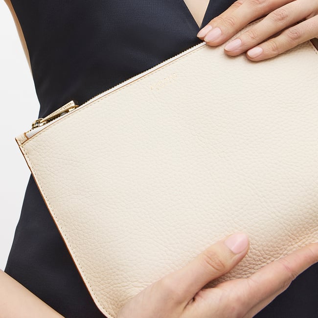 Ivory Ella Large Leather Pouch | Resort Collection | Aspinal