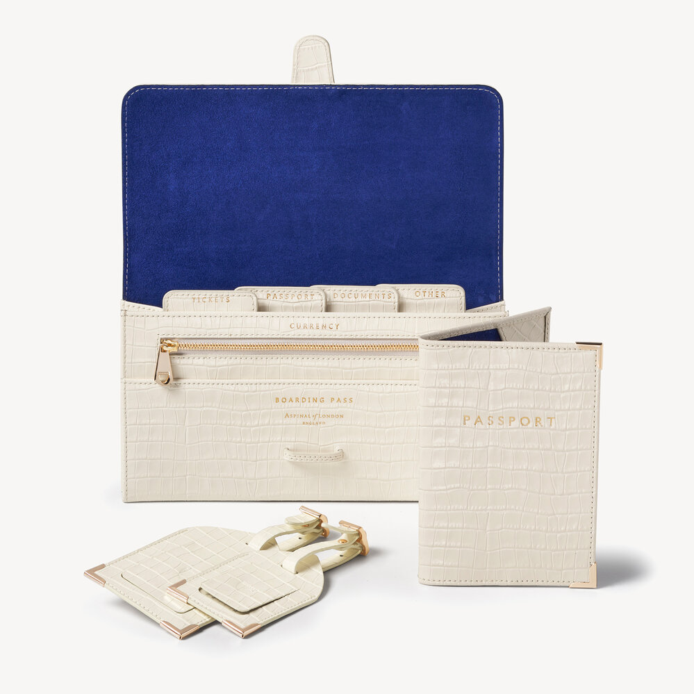 Personalised Leather Travel Collection Gift Set | Aspinal