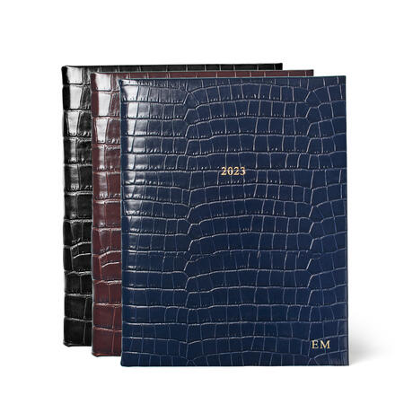 2024 Quarto A4 Day to Page Leather Diary | Aspinal of London