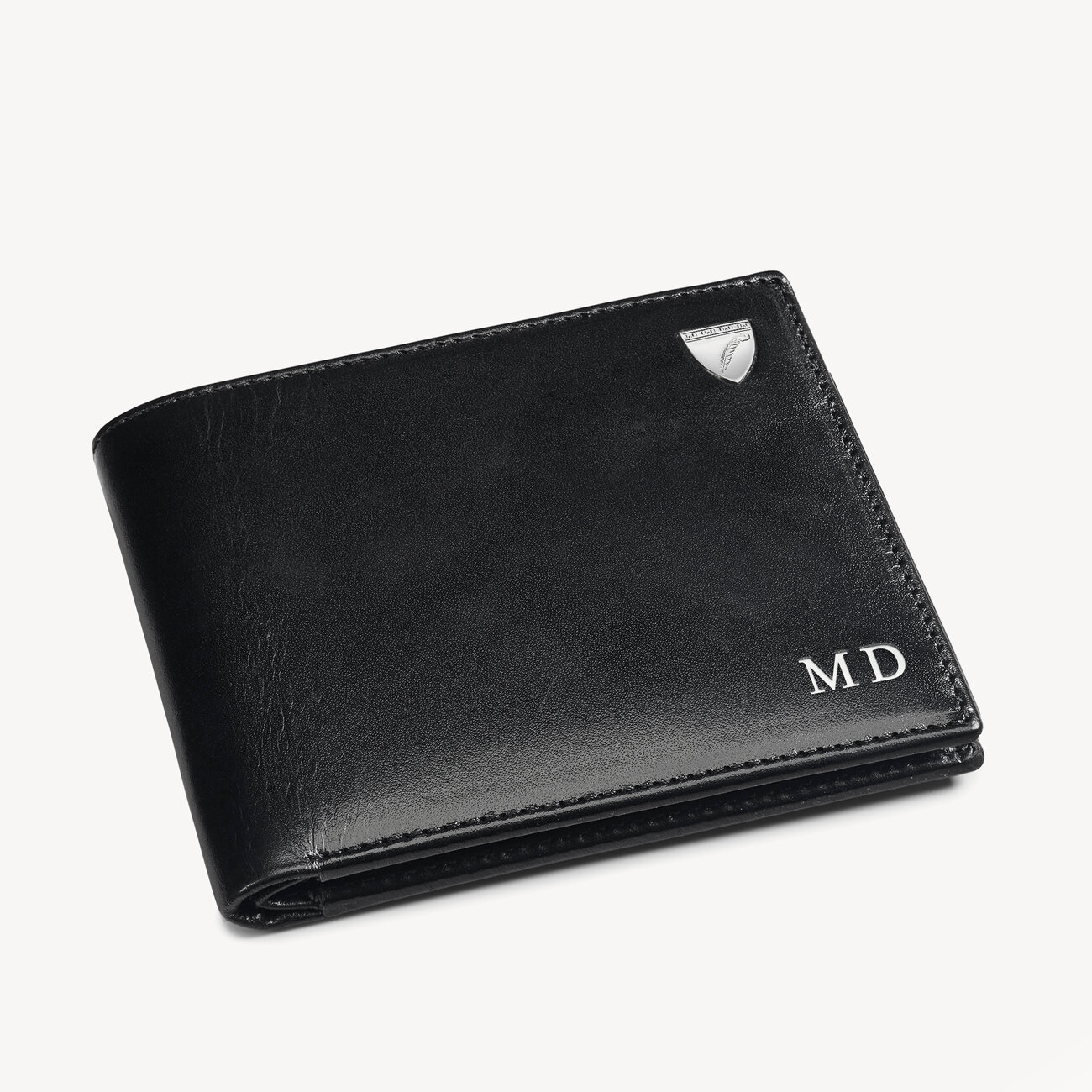 8 Card Billfold Wallet in Smooth Black | Aspinal of London