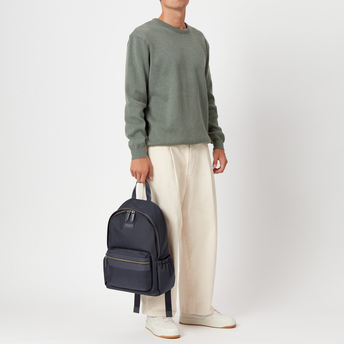 Men's Navy Nylon Backpack | Aspinal of London