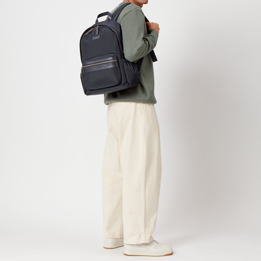 Men's Navy Nylon Backpack | Aspinal of London