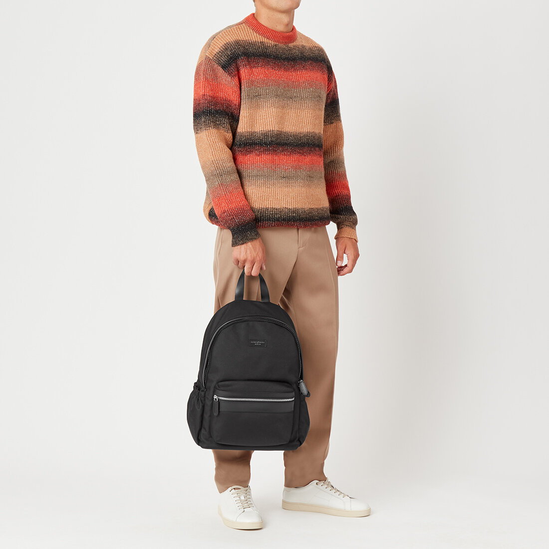 Men's Backpack in Black Nylon | Aspinal of London