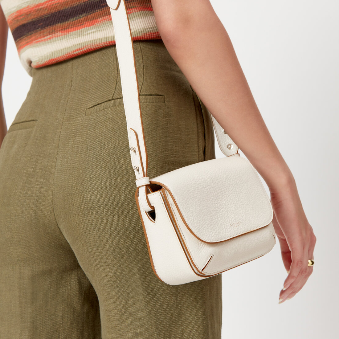 Ella Ivory Leather Crossbody Bag | Aspinal of London