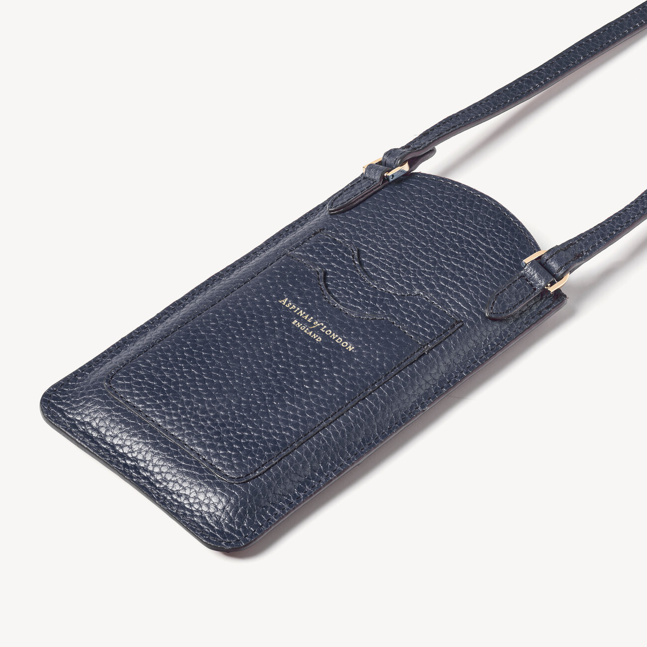 London Phone Case in Navy Pebble | Aspinal of London