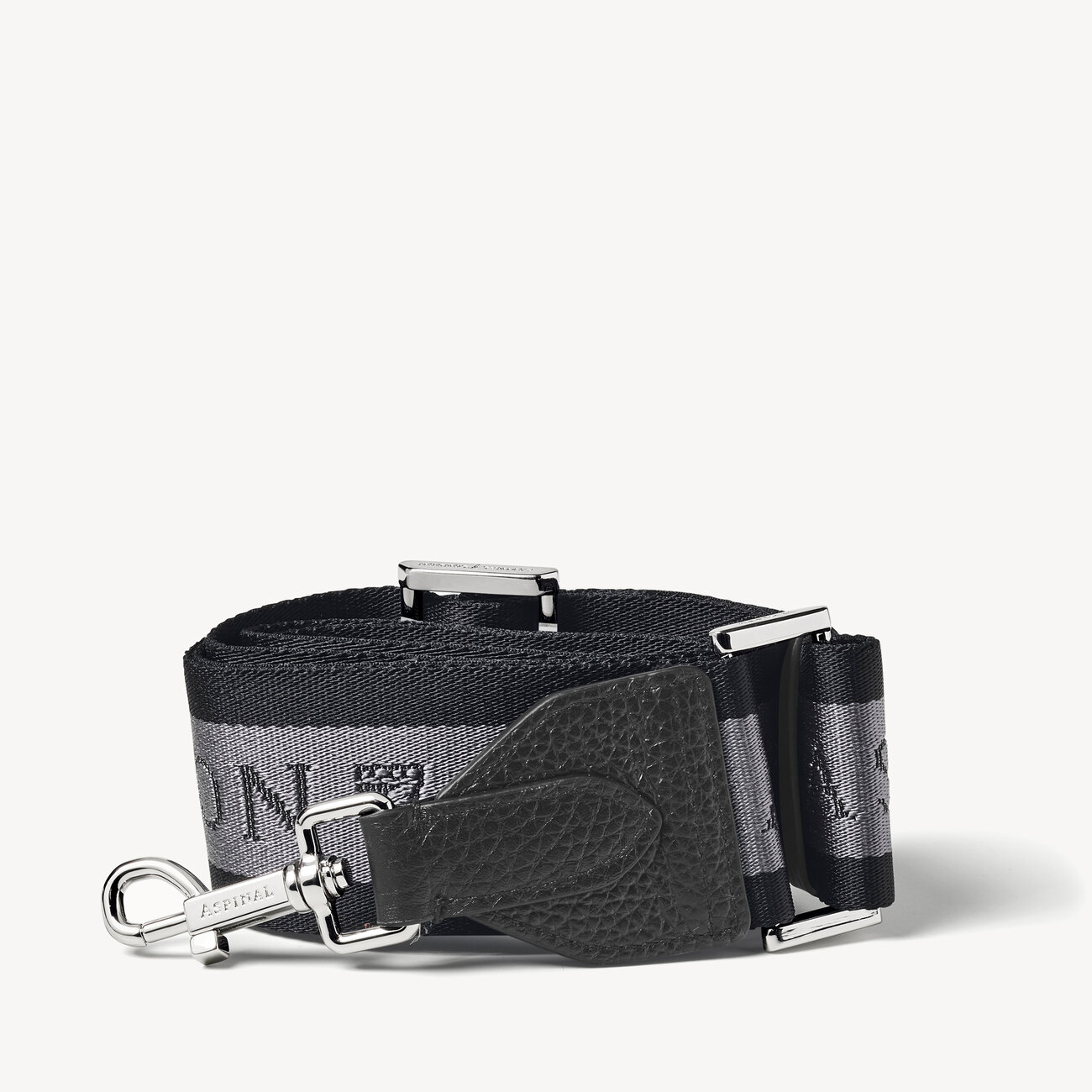 Black Jacquard Webbing Bag Strap | Aspinal of London