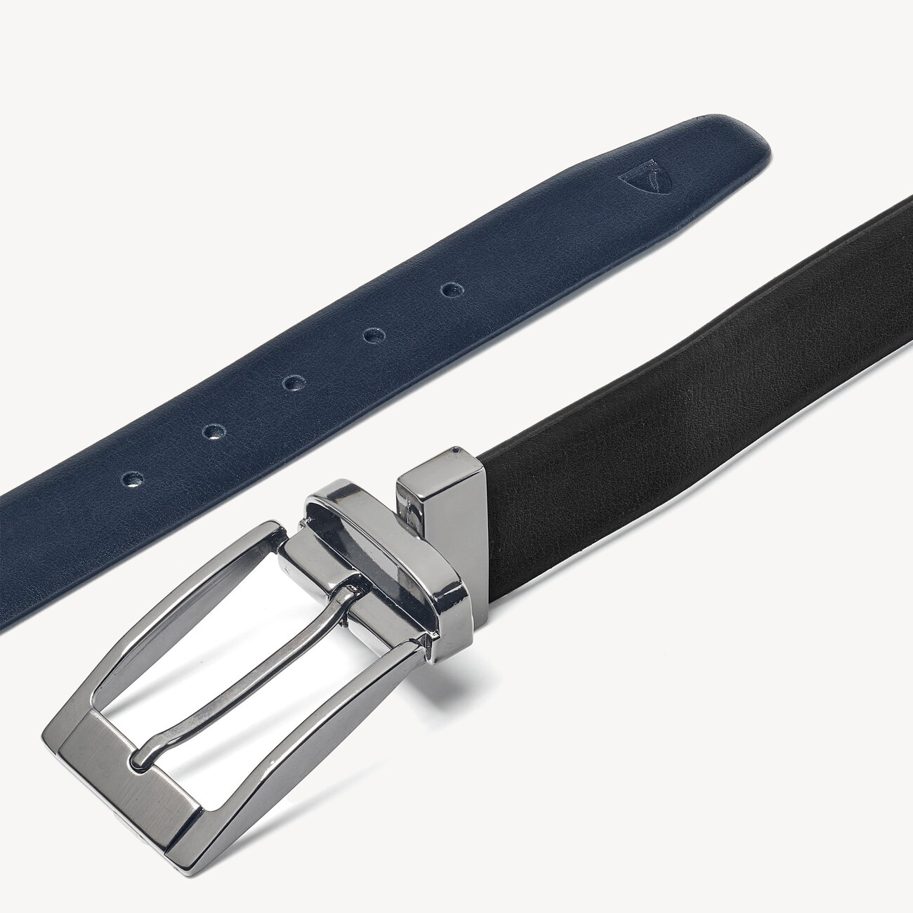Men's Reversible Leather Black Blue Belt | Aspinal of London