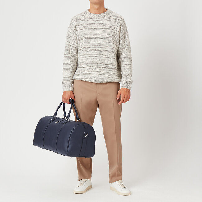 Boston Bag in Navy Pebble | Aspinal of London