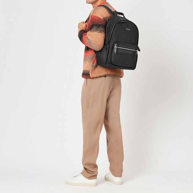 Men's Backpack in Black Nylon | Aspinal of London