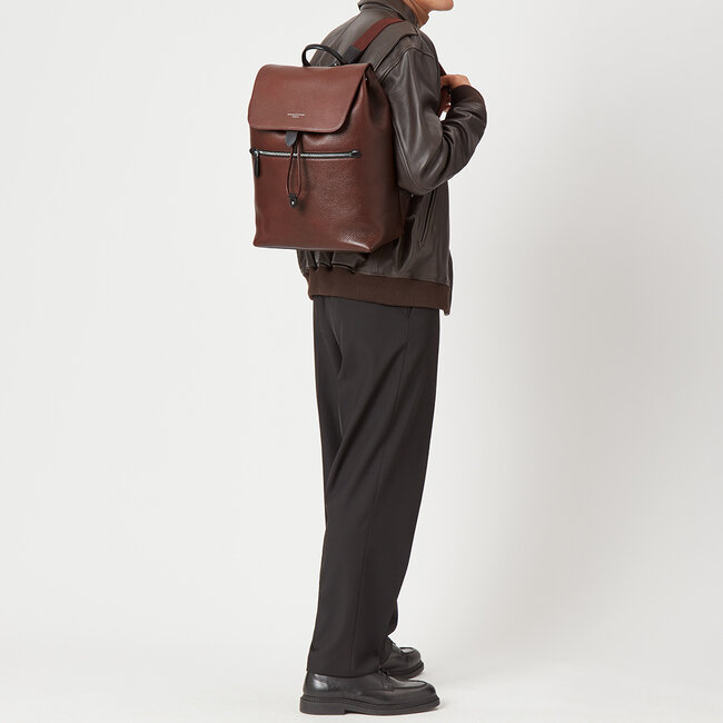 Reporter Brown Leather Backpack | Aspinal of London