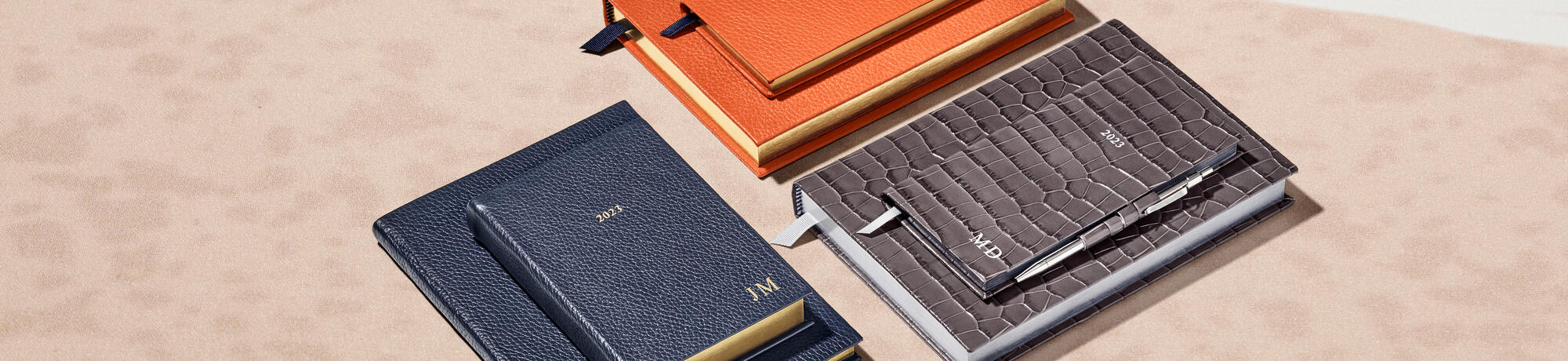 2023 Leather Diaries | Personalised Diaries | Aspinal