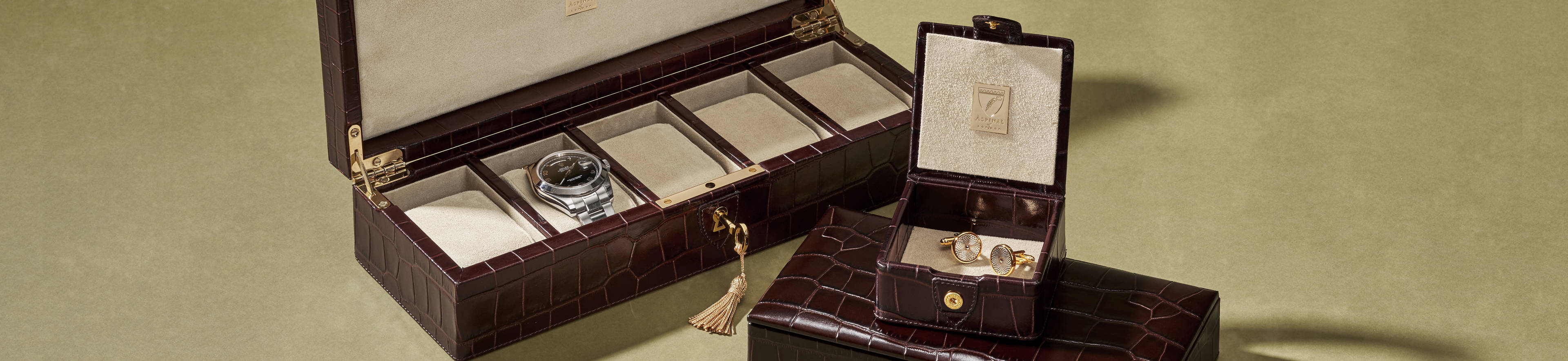 Leather Cufflink and Watch Boxes | Aspinal of London